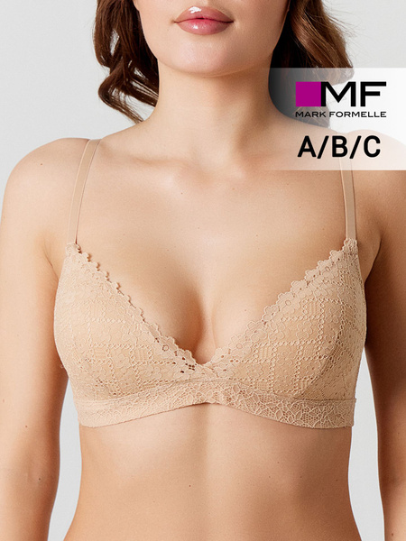 Бюстгальтер Женский Mark Formelle без косточек, размер 75B бежевый Трикотаж Повседневный ...