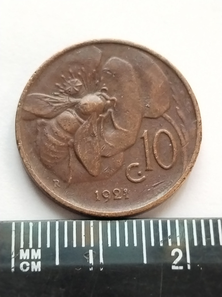 Италия 10 чентезимо 1921-25 Пчела. XF купить на OZON по низкой цене (1961313775)