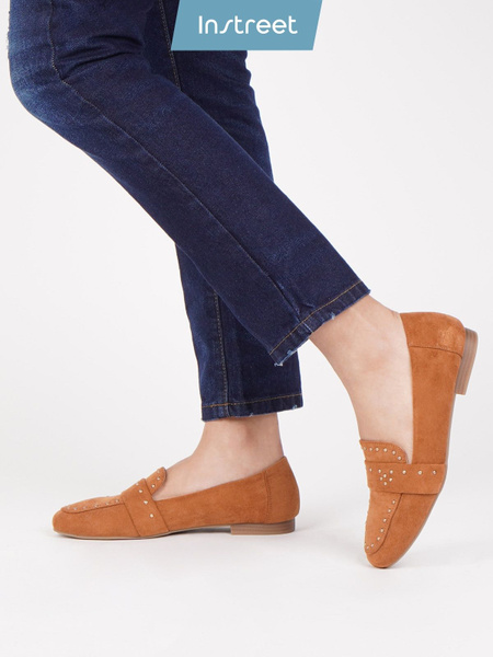 Лоферы Женский Instreet коричневый, размер 37 Толстый каблук На любой сезон 5 Без застёжки ...