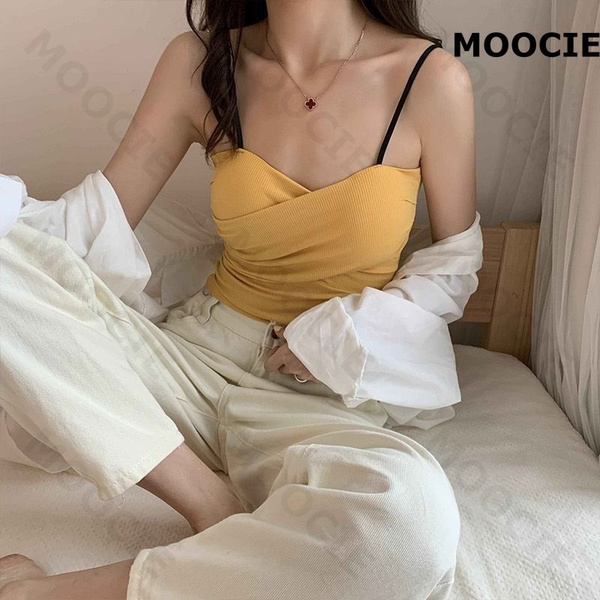 Кроп-топ Женский MOOCIE желтый, размер 40, 42 Хлопок Домашний Китай купить c доставкой на OZON ...