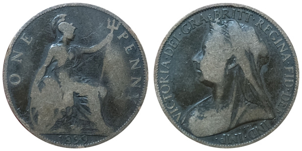 Великобритания 1 пенни, 1895-1901 Королева Виктория VF купить на OZON по низкой цене (1976990123)