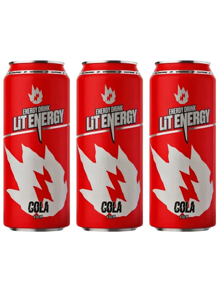 Энергетический напиток LIT ENERGY Cola, 3 шт по 450 мл купить на OZON ...