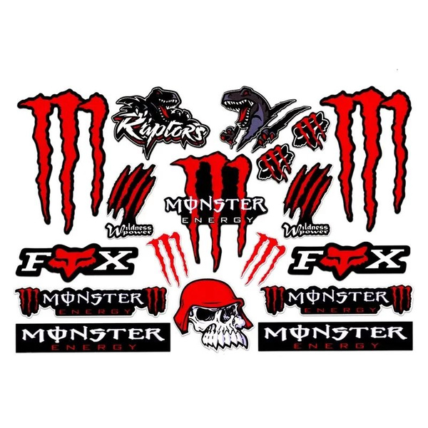 Светоотражающая наклейка Monster Energy на корпус мотоциклетного шлема ...