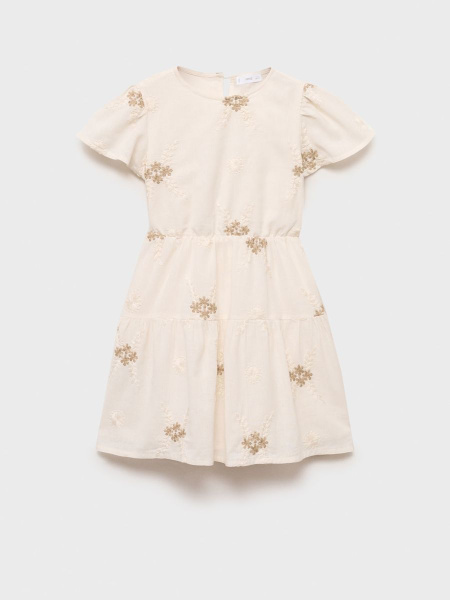 Платье Девочки MANGO Kids молочный Хлопок, Лен, размер 152 купить c доставкой на OZON по низкой ...