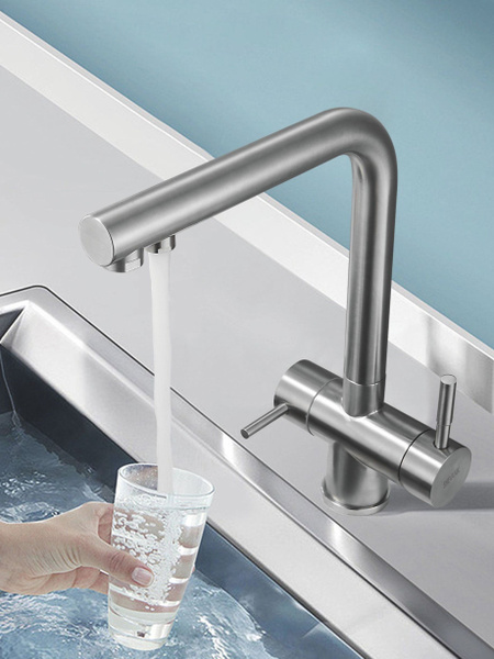 Смеситель для кухни с подключением фильтра Shevanik S468B, сатин купить на OZON по низкой цене ...