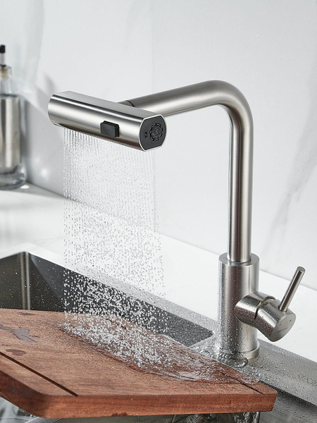 Смеситель для кухни с мультифункциональным изливом Shevanik S263L, сатин купить на OZON по ...