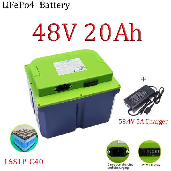 Новая портативная водонепроницаемая батарея 48V 20Ah Green Lifepo4 аккумуляторная батарея Eve ...