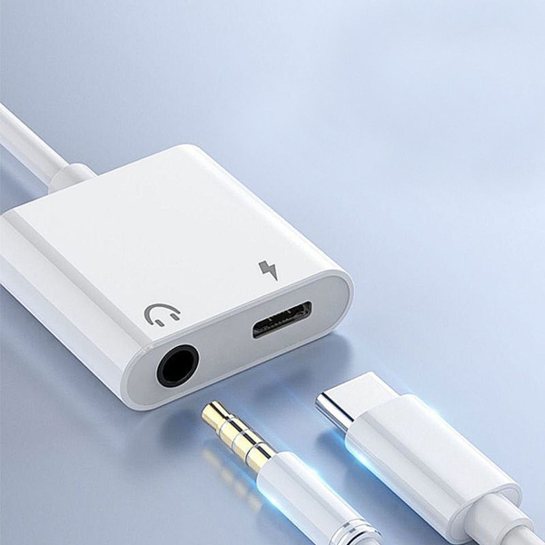 Кабель 3.5 мм, USB Type-C Переходник AUX Type-C на jack 3.5, черный ...