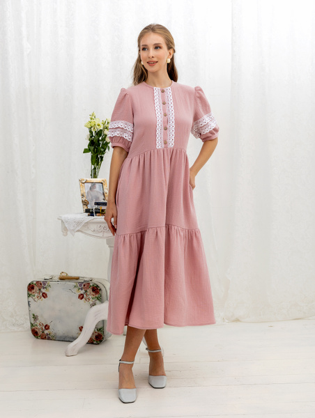 Платье Женский Cher-Neva розовый, размер 48 купить c доставкой на OZON по низкой цене (2017581967)