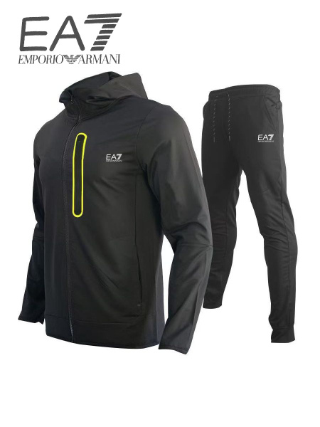 Костюм спортивный Мужской EA7 Повседневный тройка черный меланж, размер 48, 50 Бифлекс Другое ...