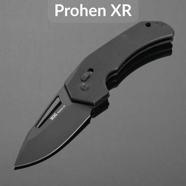 Складной нож SOG Prohen XR, сталь D2 Cryo, Black Titanium Nitride ...