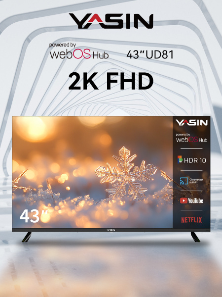 Yasin Телевизор UD81 43" Full HD, черный купить на OZON по низкой цене ...