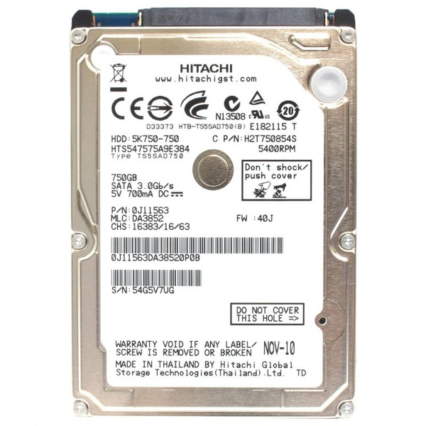 Жесткий диск Hitachi HTS547575A9E384 750Gb 5400 SATAII 2,5" HDD HDD 750 ...