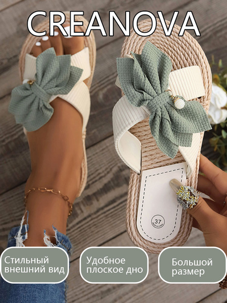 Босоножки Женский CREANOVA Без каблука Ткань, размер 38 Низкая модель 2 Лето Без застёжки купить ...