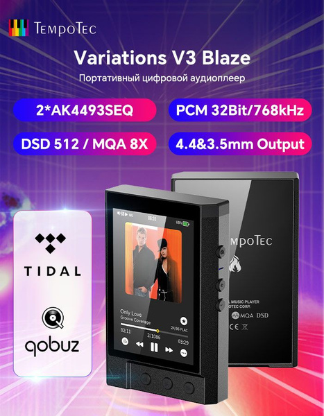 TempoTec MP3-плеер V3 Blaze 16 ГБ, черно-серый купить на OZON по низкой ...