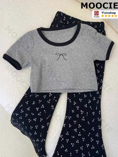 Комплект одежды Девочки MOOCIE Домашний брючный серый, размер 90 ABS пластик Однотонный ...