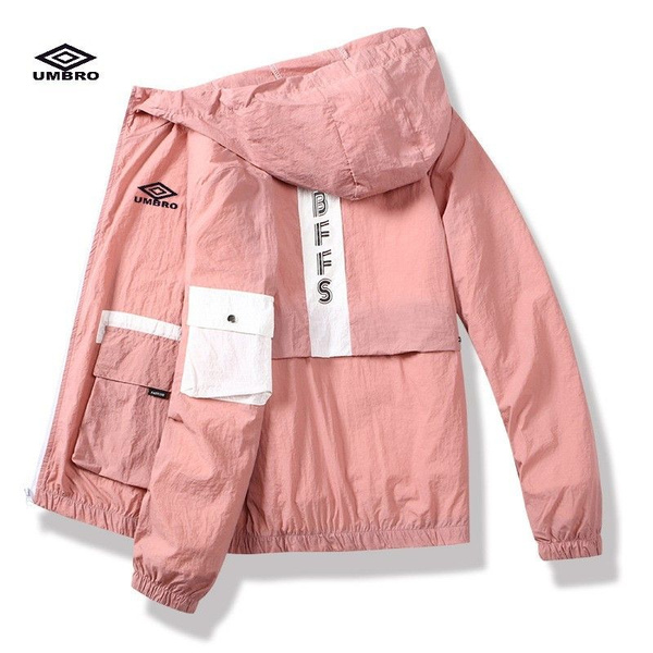 Ветровка Мужской, Женский UMBRO пудровый Полиэстер, размер 44, 46 На любой сезон облегающий ...