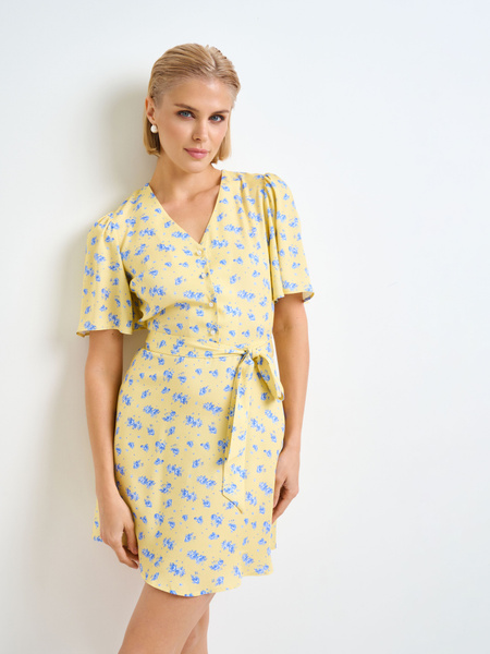 Платье Женский Angela by Spirina желтый платье-футболка Повседневный Короткий Текстиль, Хлопок ...