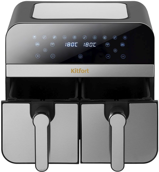 Аэрогриль KitFort КТ-2274, серебристый и черный купить на OZON по низкой цене (2203487696)