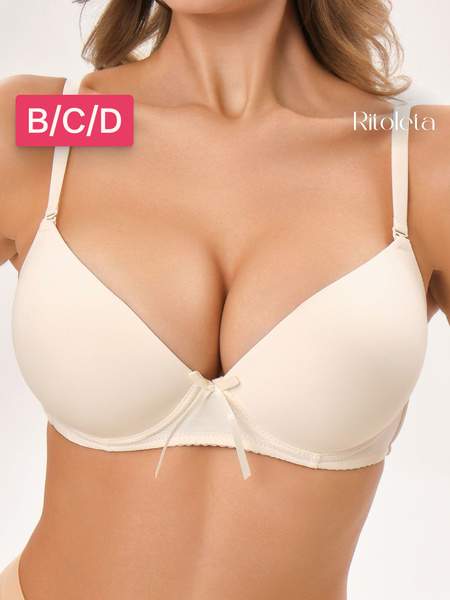 Бюстгальтер Женский Ritoleta формованная чашка, размер 75B бежевый Полиамид, Полиуретан ...