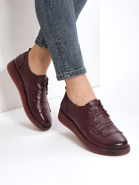 Туфли Женский Covani Натуральная кожа, размер 39 Без каблука 8 слиперы Россия Шнурки ...