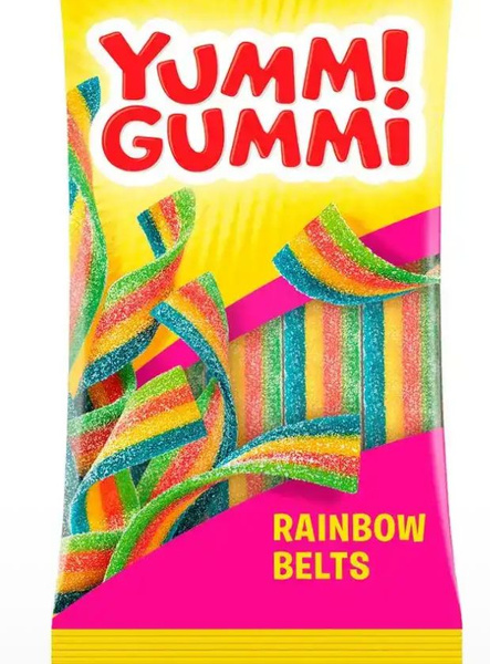 Конфеты Желейные Yummi Gummi Sour Belts,70г. купить на OZON по низкой ...