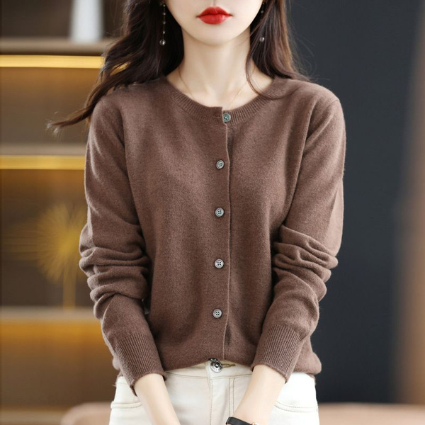 Кардиган Женский CHAOPAI темно-коричневый Полиэстер, размер 50 Китай купить c доставкой на OZON ...