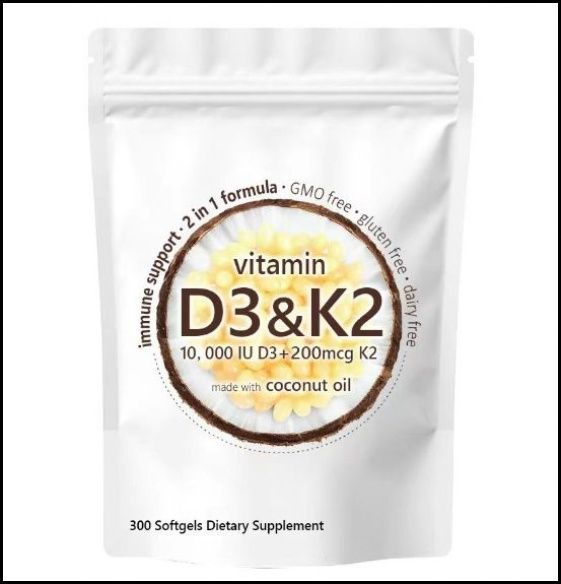 Витамин d3 + k2, 300 гранул ( Vitamin D3+K2 ) Supplement Softgels купить на OZON по низкой цене ...