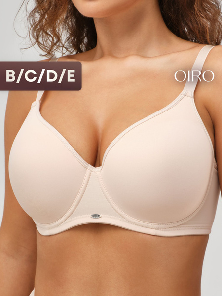 Бюстгальтер Женский OIRO на косточках, размер 80C бежевый нейтральный Полиамид, Эластан ...