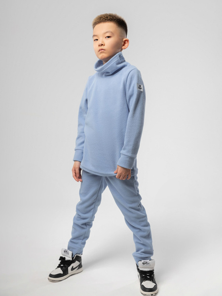 Костюм спортивный Мальчики, Девочки BODO Повседневный голубой, размер 116, 122 Флис Однотонный ...