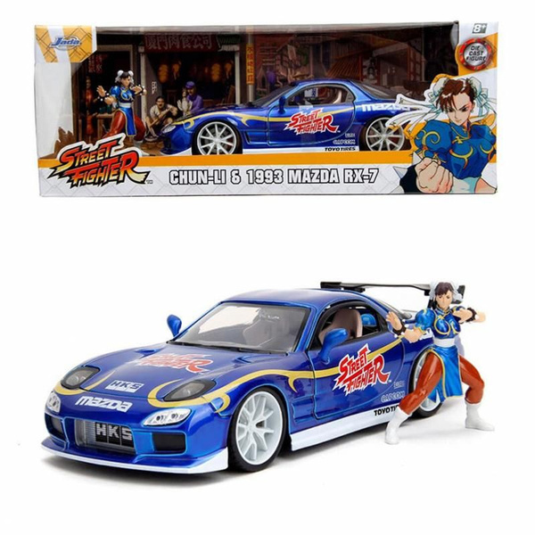 Коллекционная модель JADA 1:24 Street Fighter Chun-Li & 1993 Mazda RX-7 ...