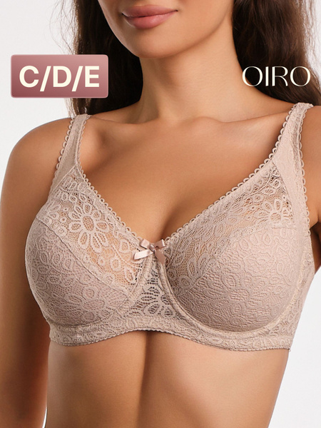 Бюстгальтер Женский OIRO мягкая чашка на каркасе, размер 95D бежевый Нейлон, Спандекс ...
