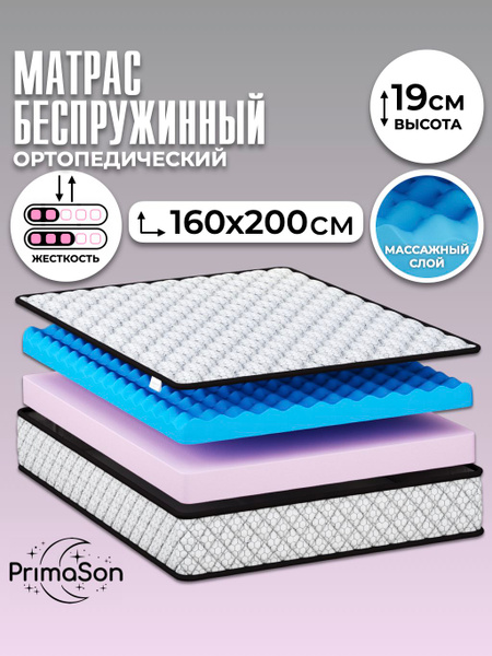 Матрас PrimaSon Be Queen, Беспружинный, 160x200 см купить c доставкой ...