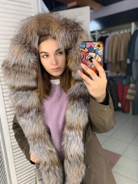 Парка Женский Milliant Мех коричневый Мембранные материалы, размер 42 ...