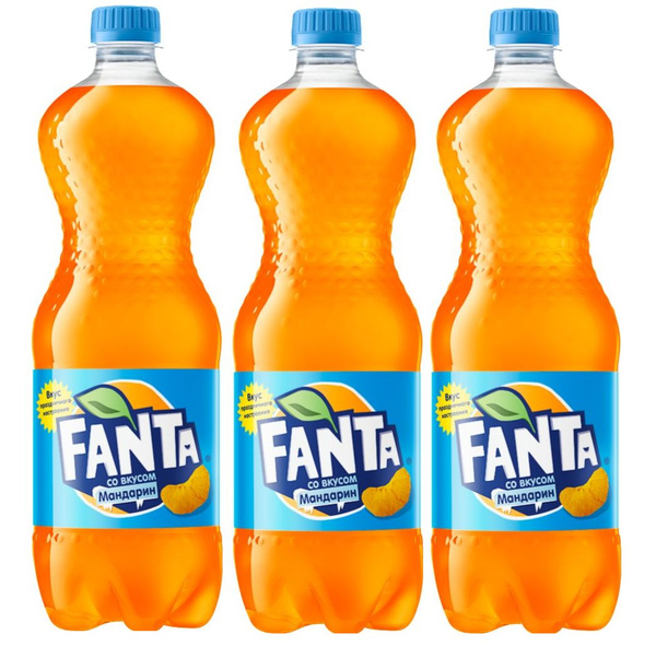 Набор из газированных напитков Fanta Mandarin (Мандарин), 3 шт по 1 л ...
