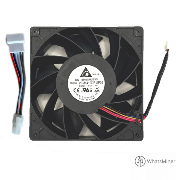 Вентилятор/кулер 6 pin Delta 7.5 A для асика Whatsminer с переходником ...