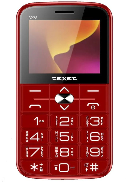 Мобильный телефон Texet TM-B228 Red, красный - купить по выгодной цене в интернет-магазине OZON ...