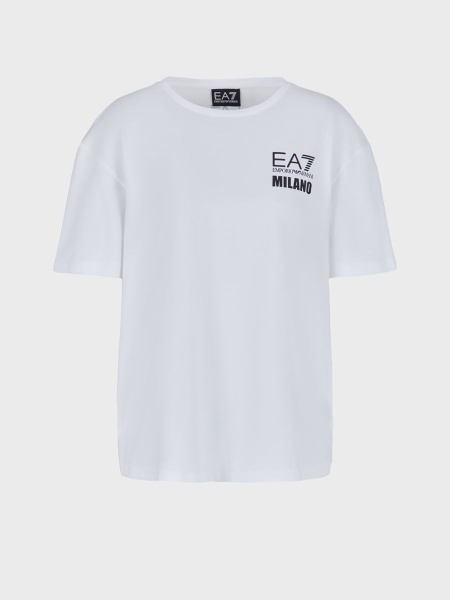 Футболка EA7, размер 44, 46, цвет белый, хлопок 100% - купить по выгодной цене в интернет ...