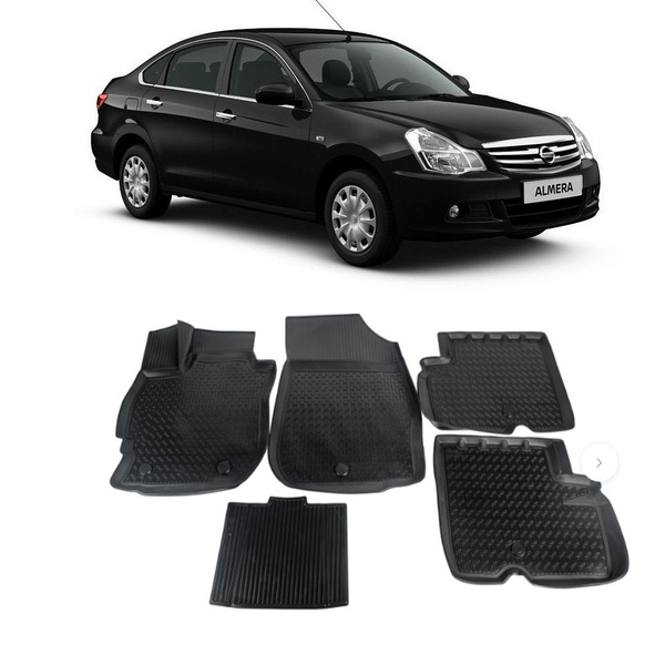 Коврики в салон автомобиля BRIX Коврики в салон Nissan Almera G15 2012-2018 из полиуретана ...