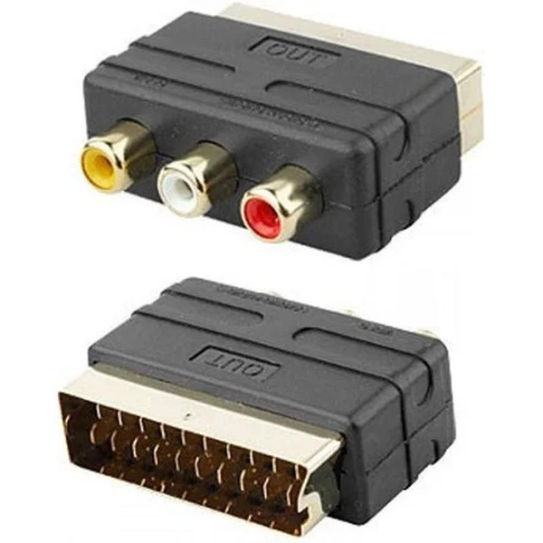 Переходник адаптер 3RCA (in) - SCART(out) Аудио для телевизора ...