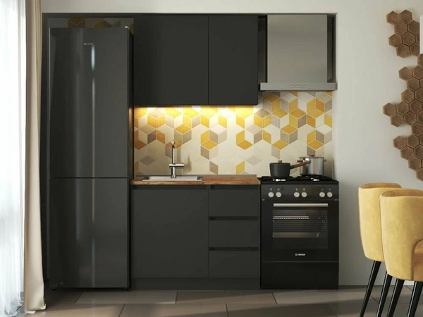 MEB1 Кухня МАЛЬМ 1.0 Графит со столешницей купить c доставкой на OZON ...