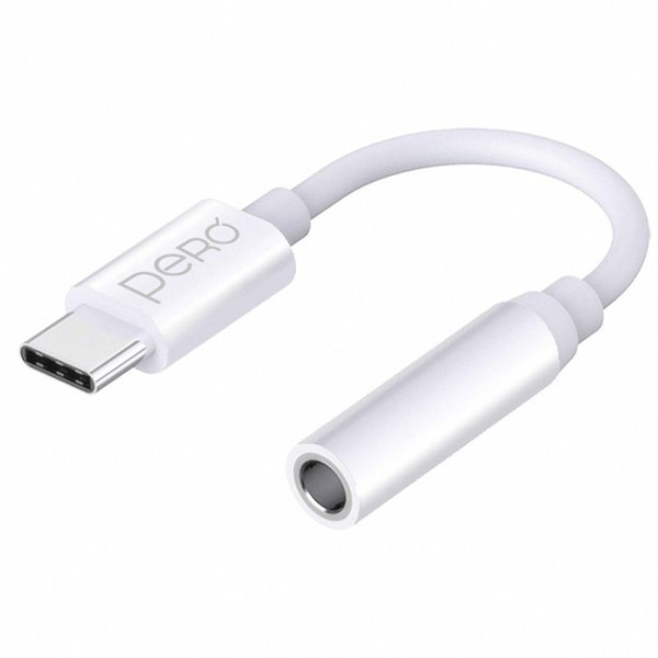 Кабель 3.5 мм, USB Type-C Pero AD09 USB-C - Mini Jack 3.5mm White ...