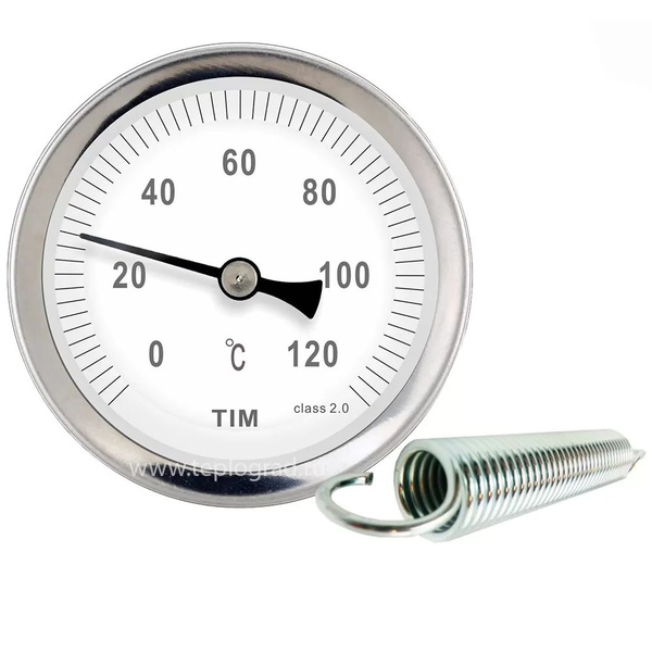 Термометр накладной биметаллический с пружиной TIM Y-63A-120 - купить с ...