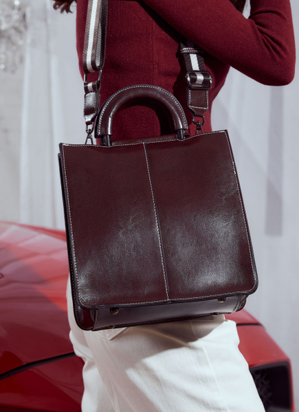 Сумка женская тоут натуральная кожа бордовая HAPPYBAG купить на OZON по ...
