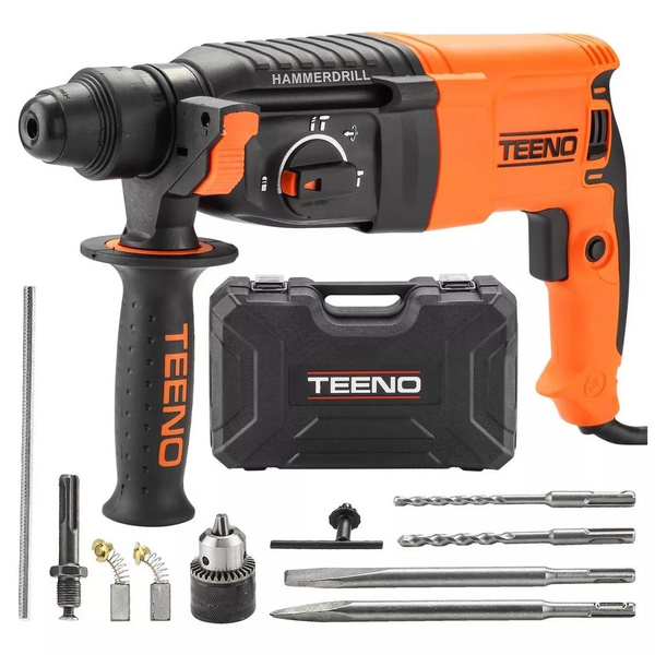 Перфоратор электрический TEENO 800Вт, 3Дж,4режима,SDS-PLUS,кейс,набор ...