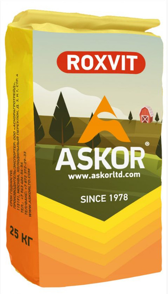 Премикс Roxvit для дойных коров (стойловый период), 25 кг - купить с ...