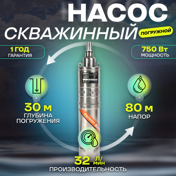 Насос скважинный PATRIOT SP 3250 S - купить по выгодной цене в интернет ...