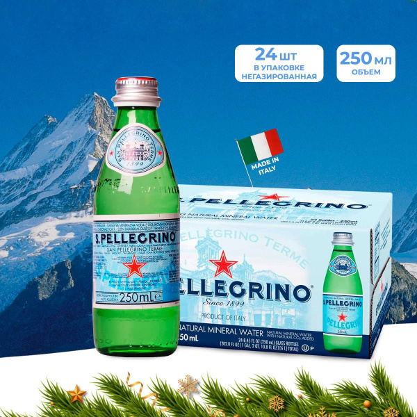 S.Pellegrino Вода Минеральная Газированная 250мл. 24шт - купить с ...