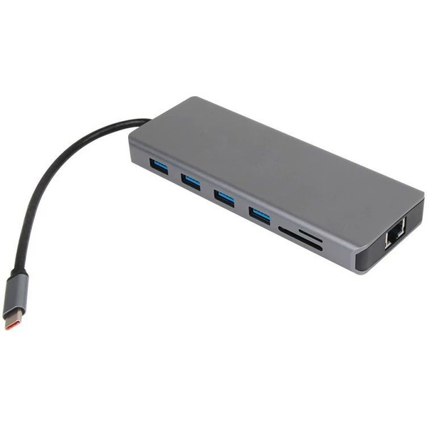 Cu4706 Адаптер переходник Usb Хаб Док станция 13 в 1 Vcom Type C 4k 60hz 2 Hdmi 2 0