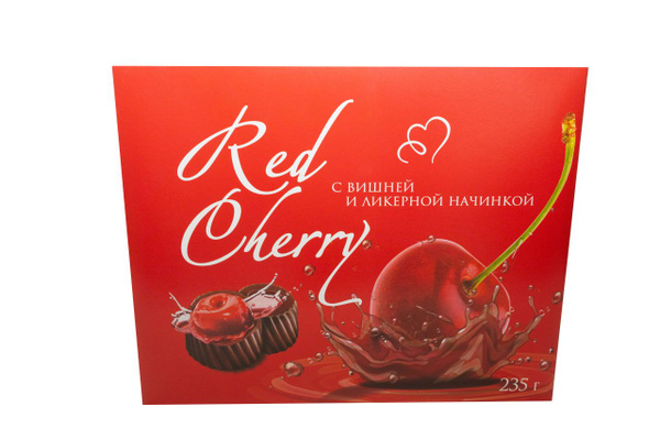 Подарочный набор конфет "Red Cherry", вишня в ликёре, BonBons, Беларусь ...
